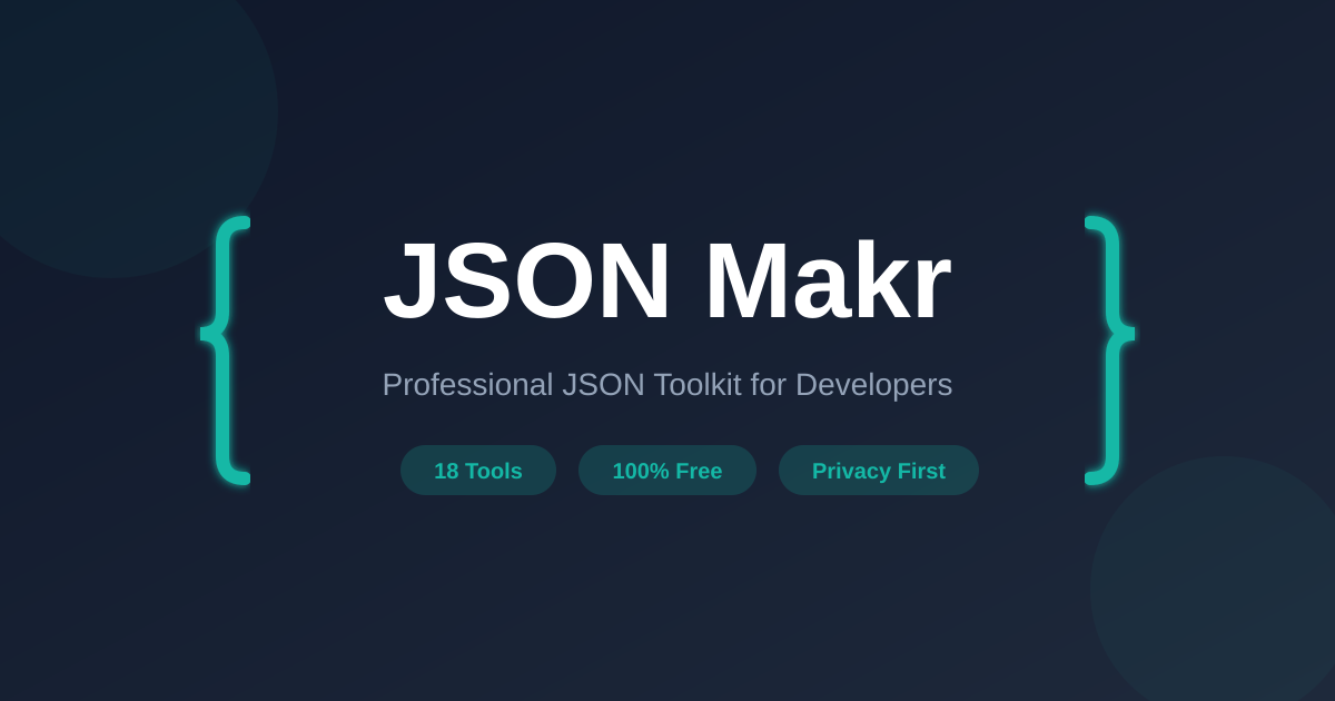 JSON Makr - Professional JSON Toolkit for Developers